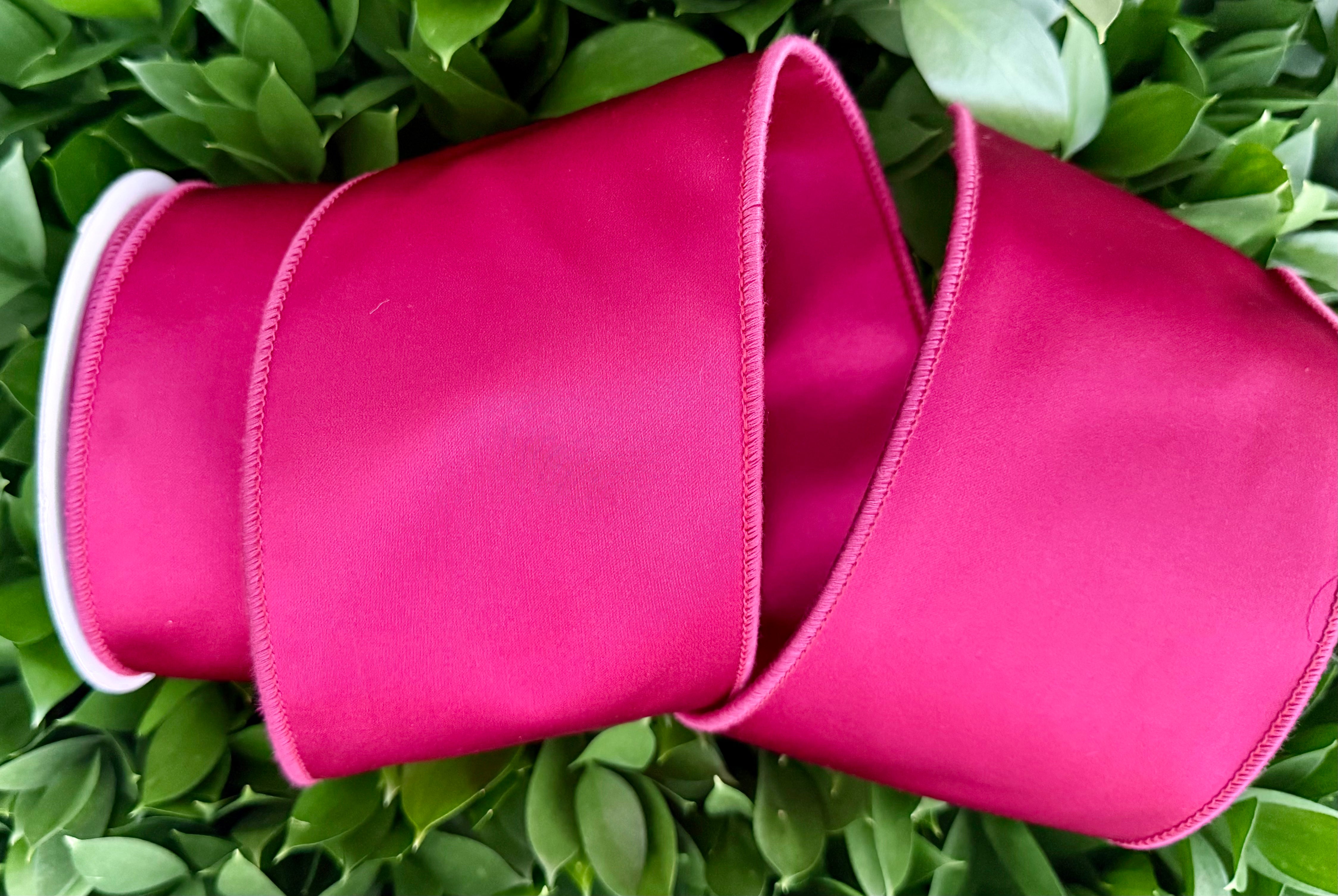 JME heavy wired ribbon. BURGUNDY Solid Satin – John Mark's