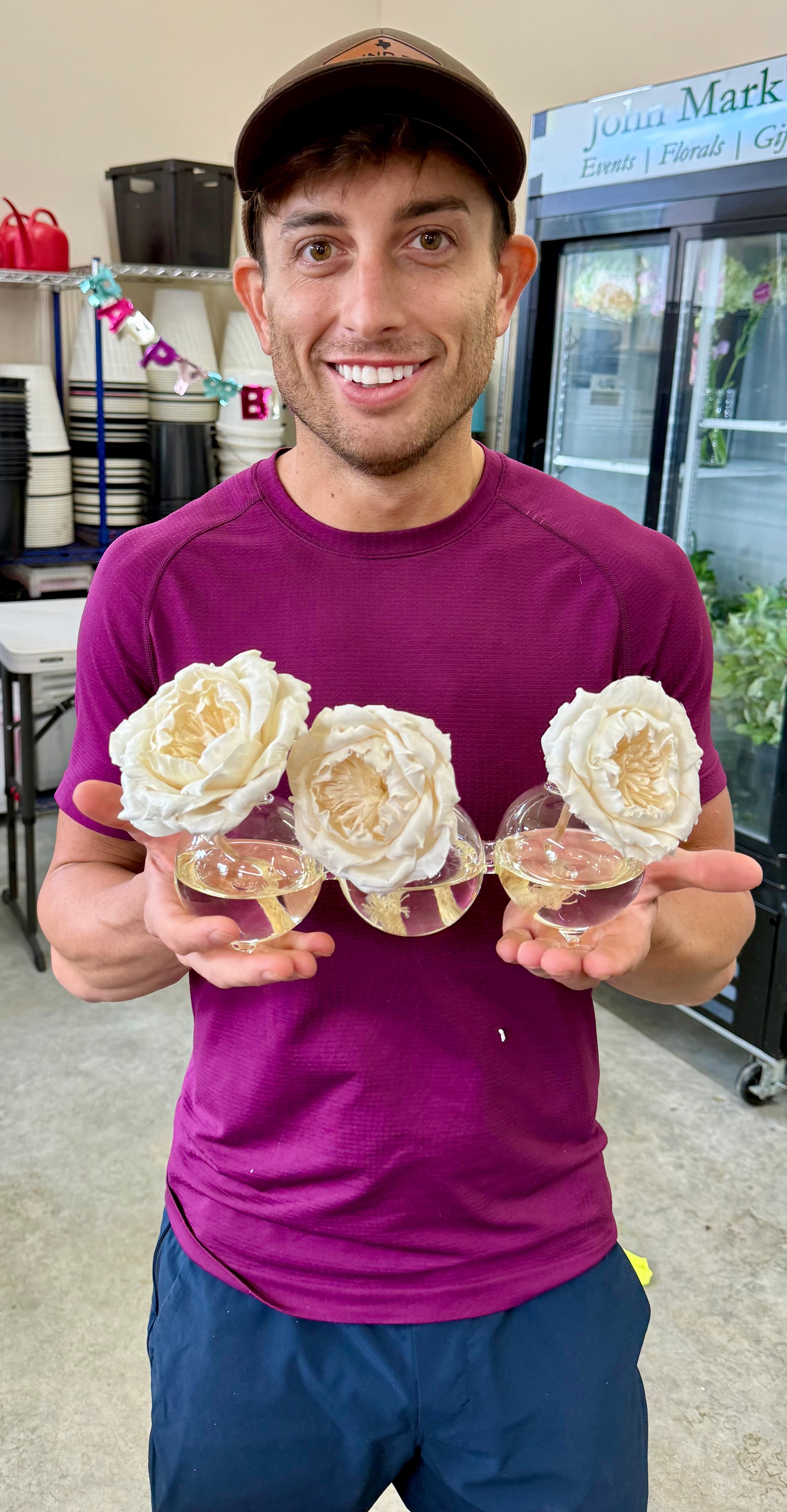 Paper flower oil diffuser with glass bubble vase. 3 BLOOM. “Y’all” sce – John Mark's